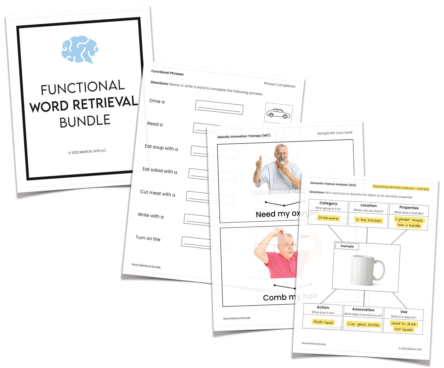 Word Retrieval Worksheets Bundle - Medical SLPs
