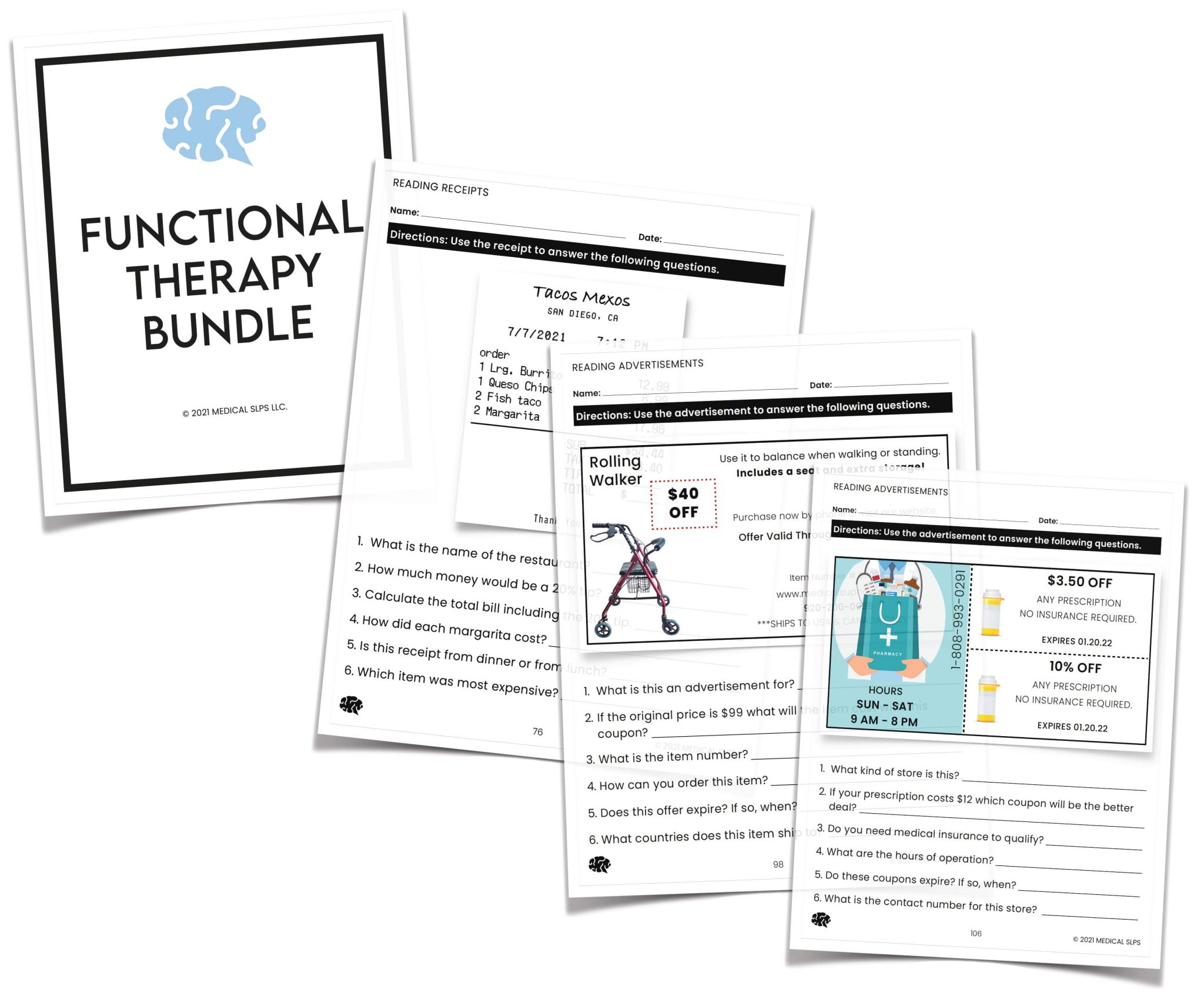 Functional Speech Therapy Materials Bundle - Medical SLPs