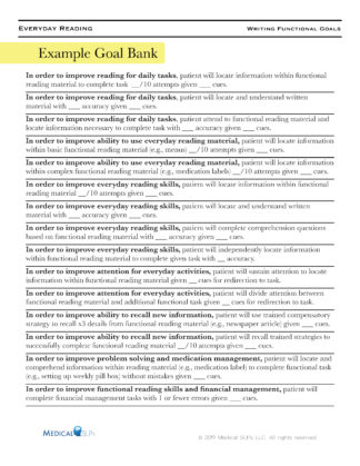 Selecting Functional Reading Materials for Adult Speech Therapy