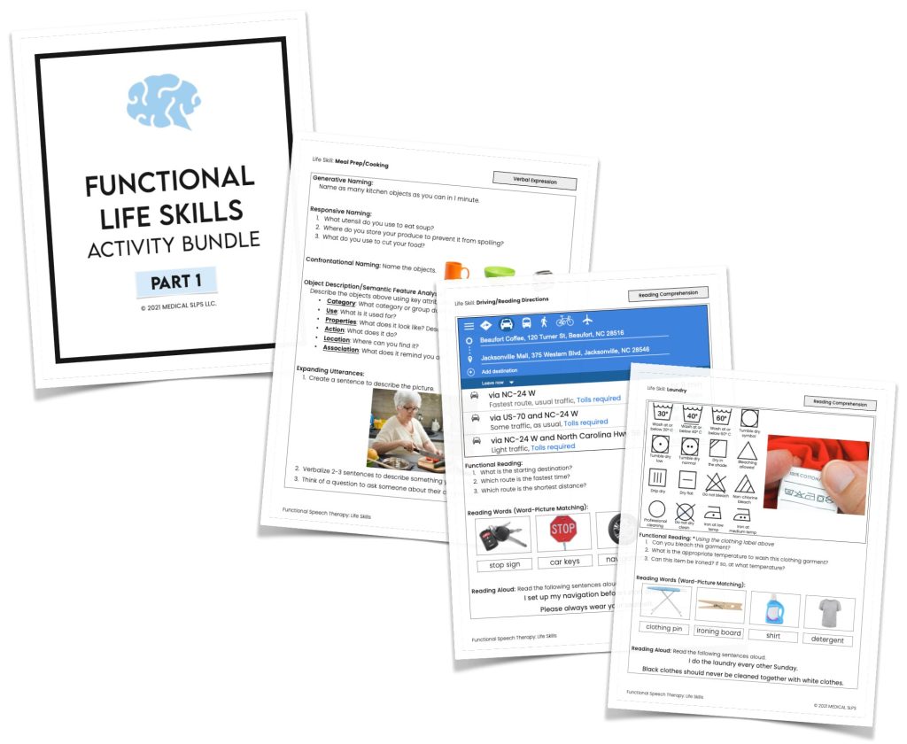 Functional Life Skills Activity Bundle - Medical SLPs